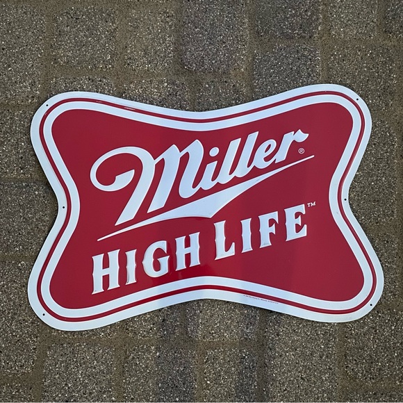 Vintage | Accents | Vintage Miller High Life Metal Sign 996 Beer ...
